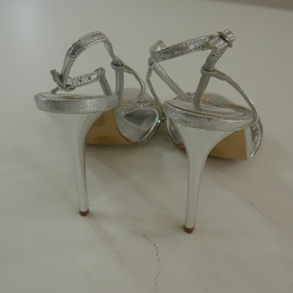 Unze London | Shoes | Unze London Silver High Heel Evening Sandals ...